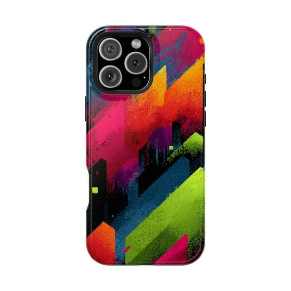 Dynamic Urban Pink & Green Mosaic Pattern Case for iPhone 11,12,13,14 ...