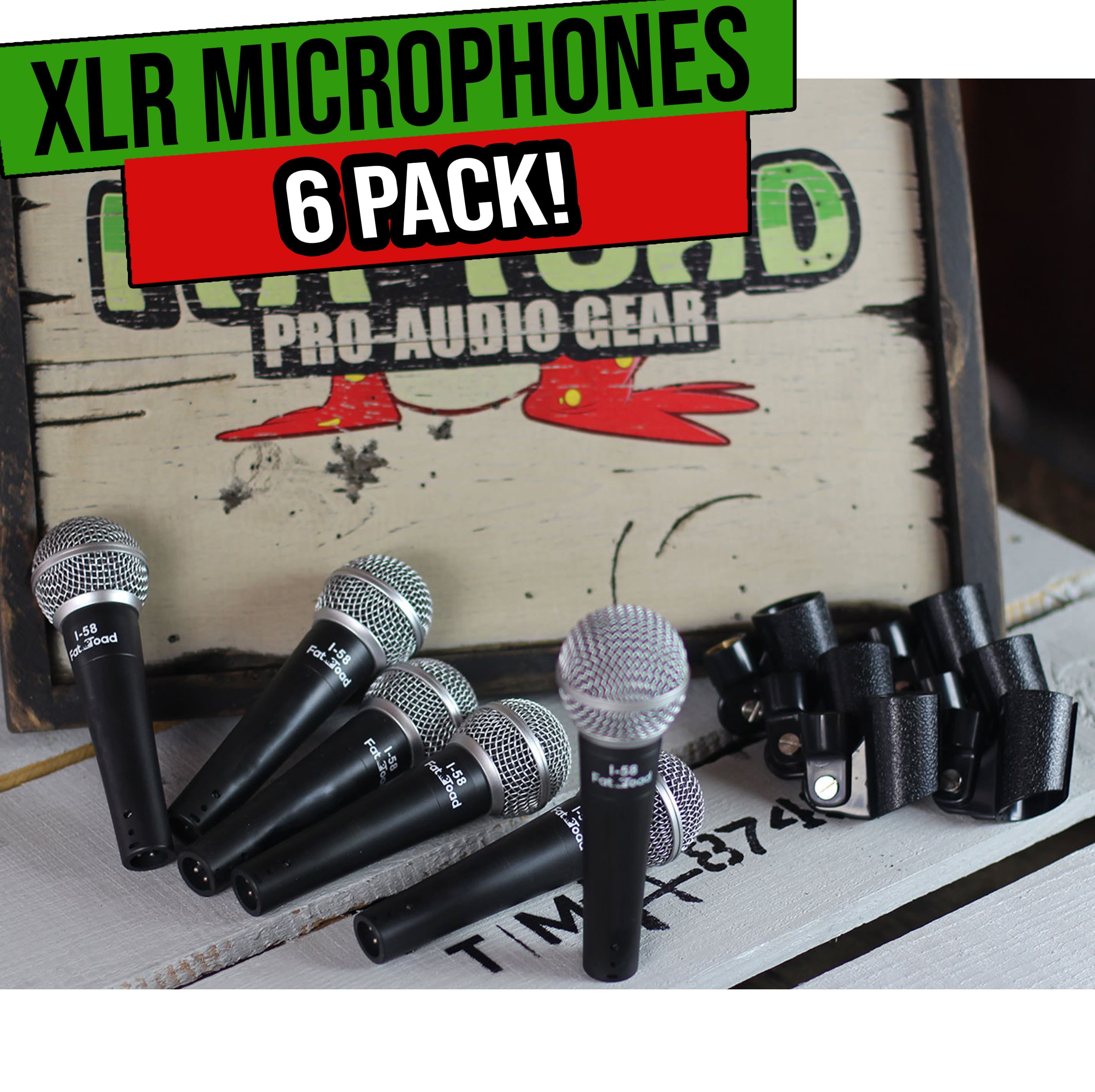 Dynamic Vocal Microphones 6 PACK - Stage Singing Music Recording Home ...