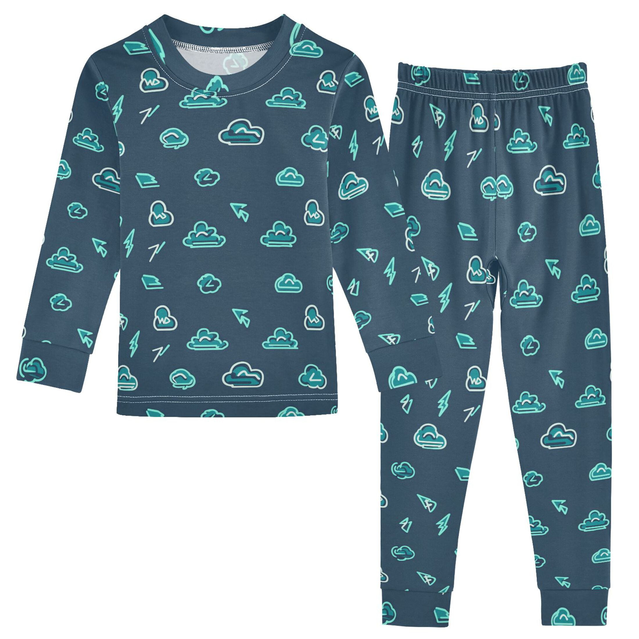 Dynamic Weather Symbols Cotton Pajamas 2 Piece Set Sleepwear Soft and ...