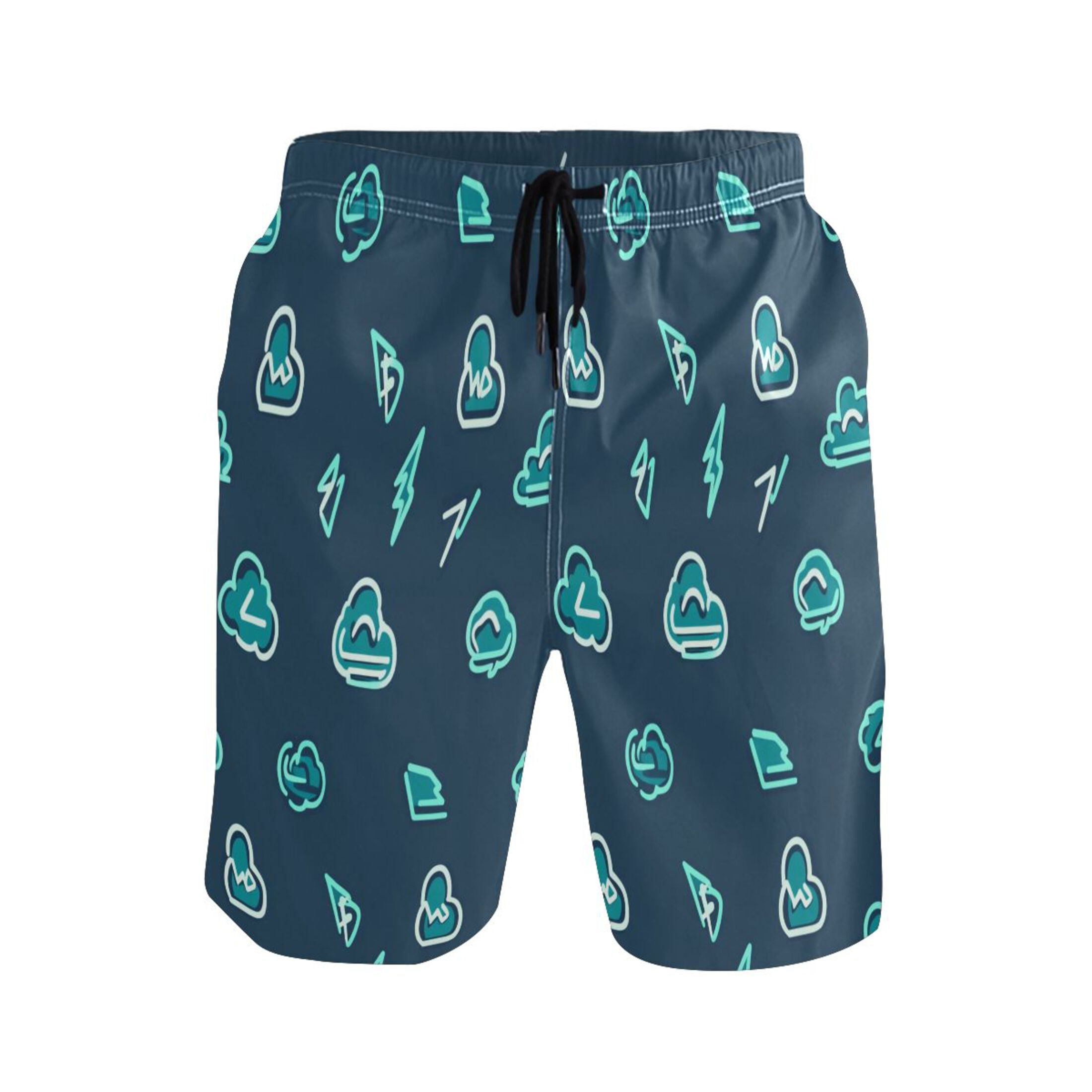 Dynamic Weather Symbols Large Size Men's Lightweight Beach Shorts with ...