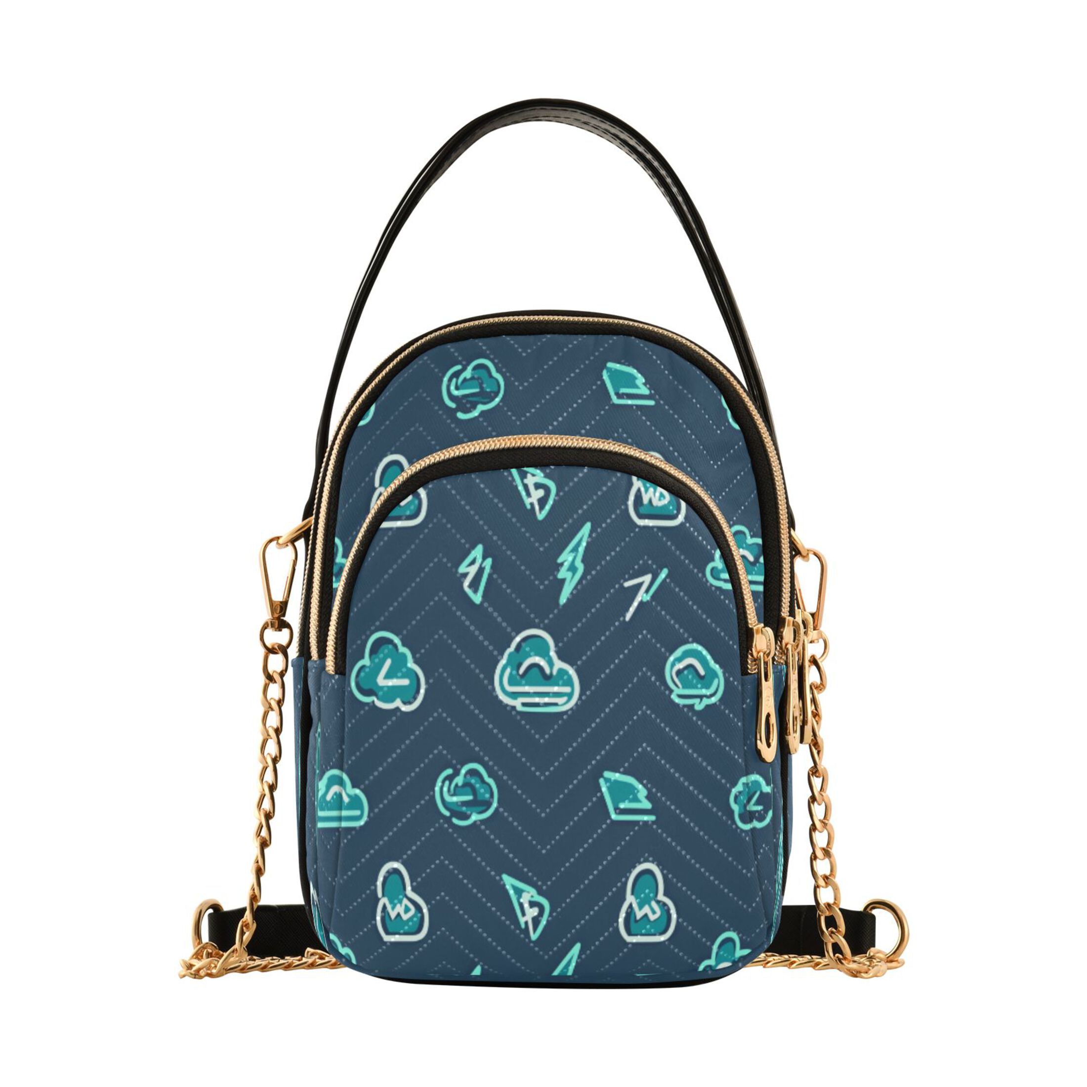 Dynamic Weather Symbols Women's Crossbody Handbags Leather Crossbody ...