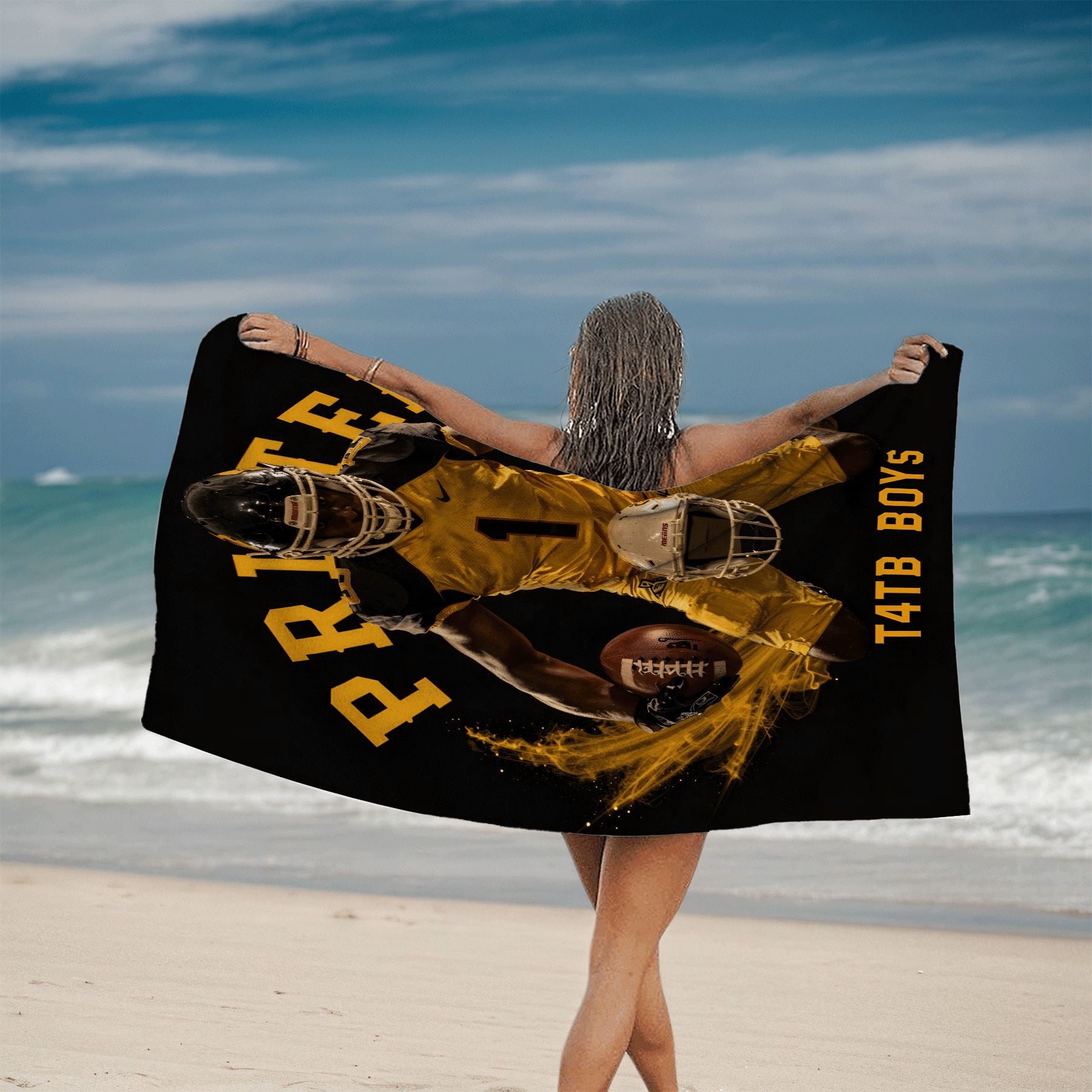 Dynamic Yellow Splash Design Towel - Perfect for Beach Pool or Travel ...