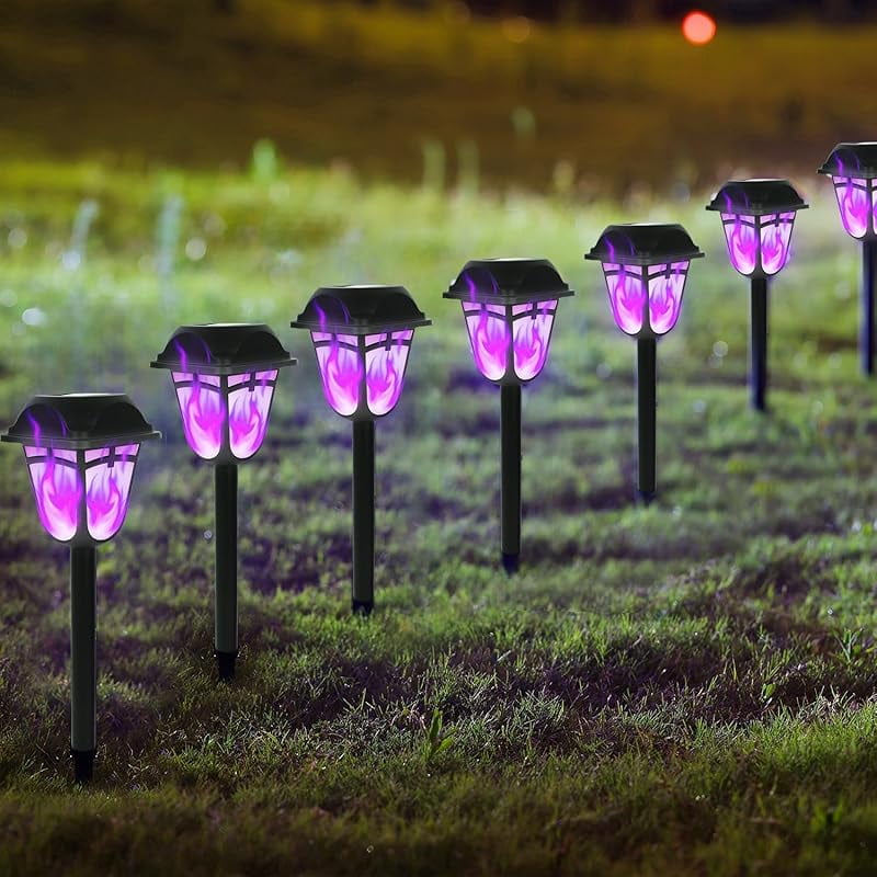 Dynaming Solar Flame Torch Lights Outdoor, 9 Pack Flickering Flame ...