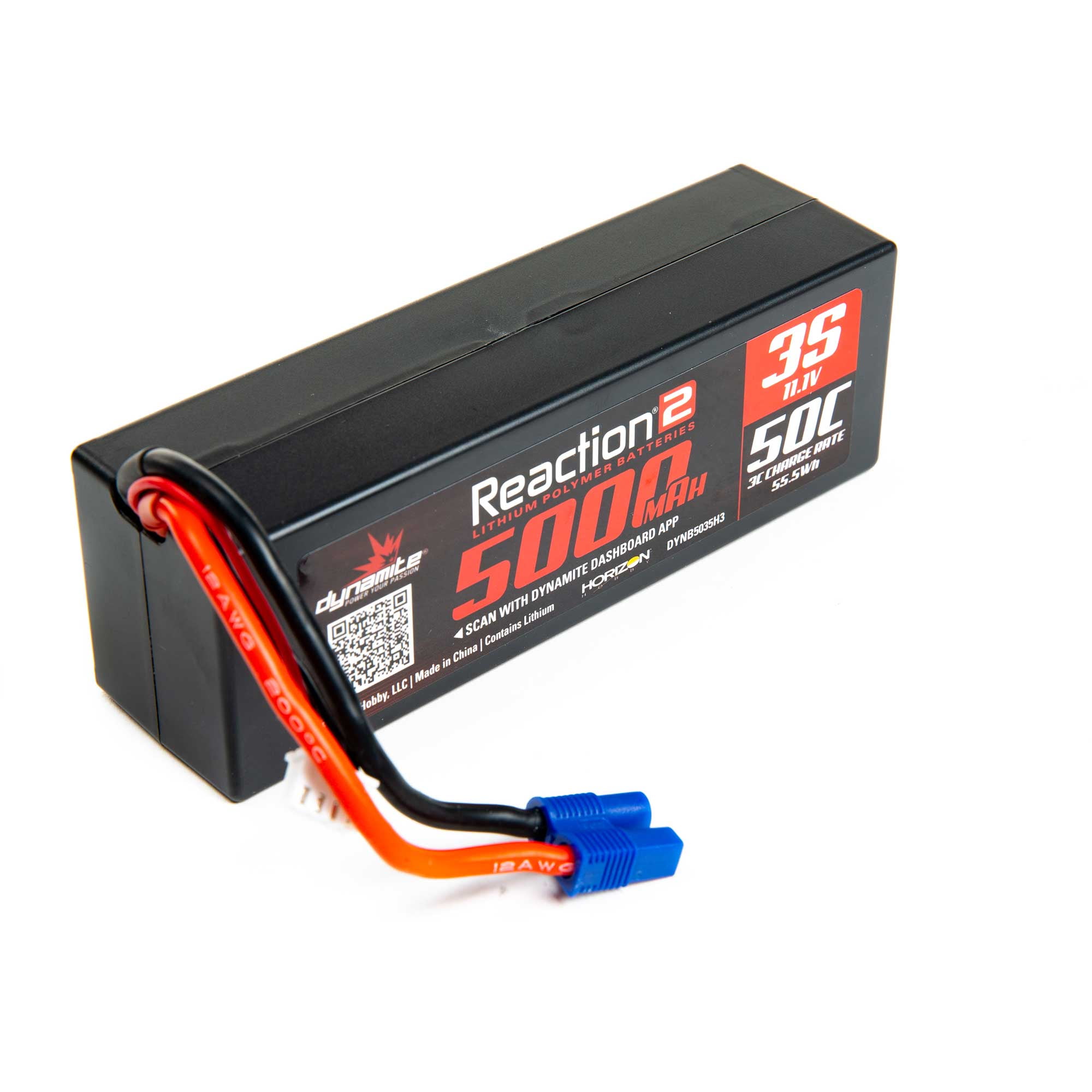 Dynamite 11.1V 5000mAh 3S 50C Reaction 2.0 Hardcase LiPo Battery EC3 ...