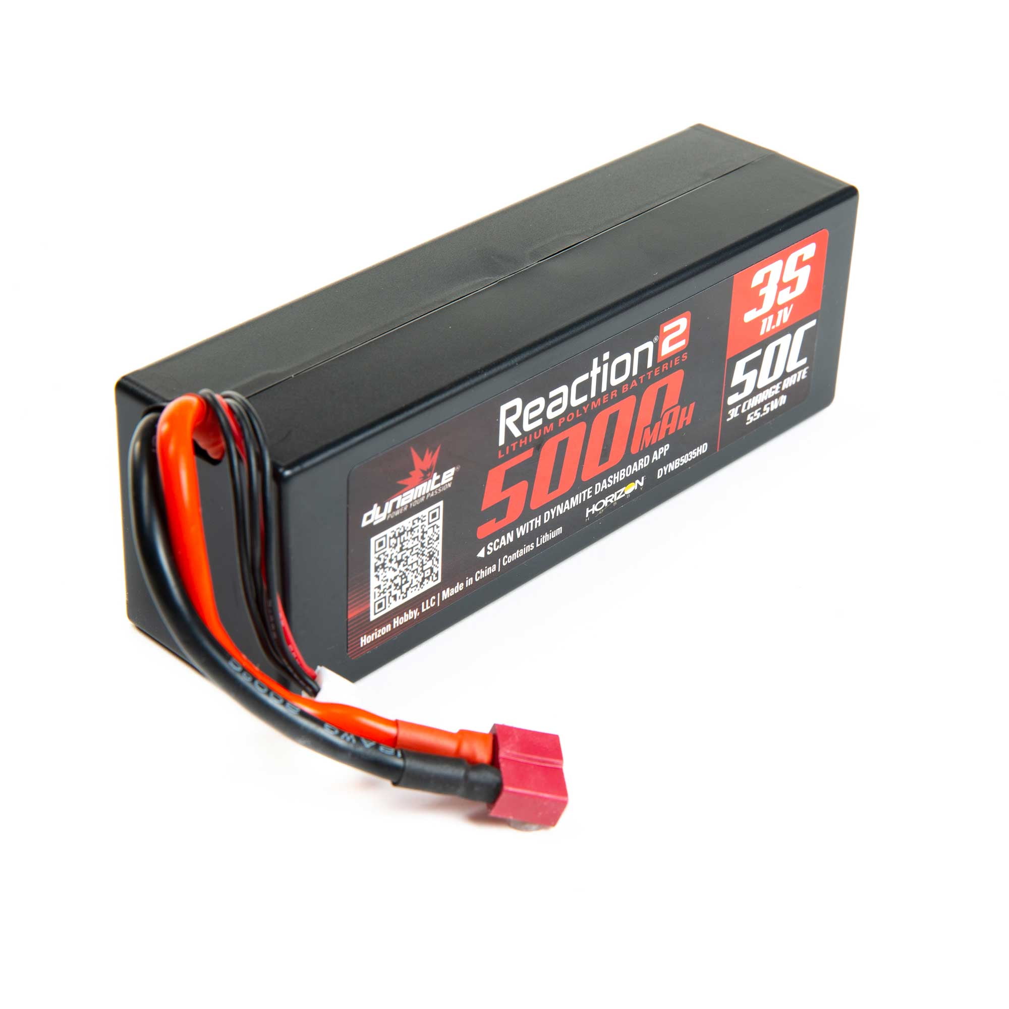 Dynamite Reaction2 11.1V 5000mAh 3S 50C LiPo Case Deans DYNB5035HD Car ...