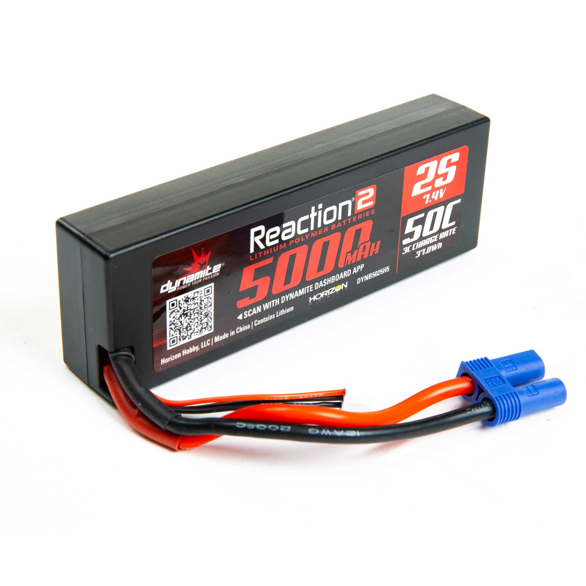 Dynamite Reaction2 7.4V 5000mAh 2S 50C LiPo Hardcase EC5 DYNB5025H5 Car ...