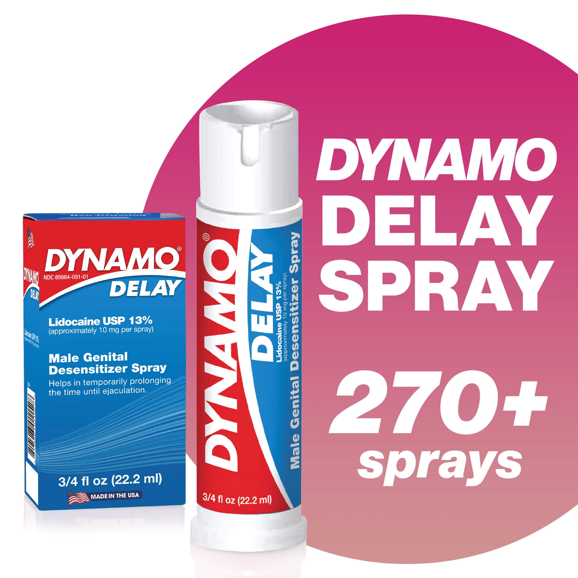 Dynamo Delay Male Desensitizing Spray With 270 Sprays Per Bottle