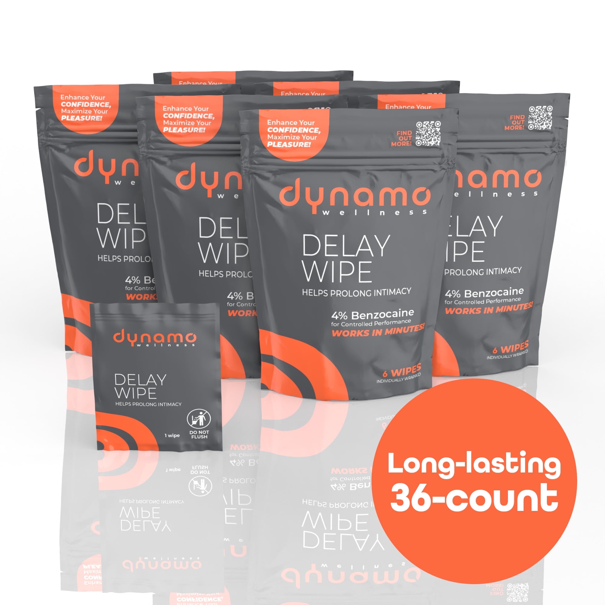 Dynamo Wellness Benzocaine Delay Wipes, 36 Count - Walmart.com