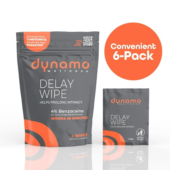 Dynamo Wellness Benzocaine Delay Wipes, 6 Count - Walmart.com