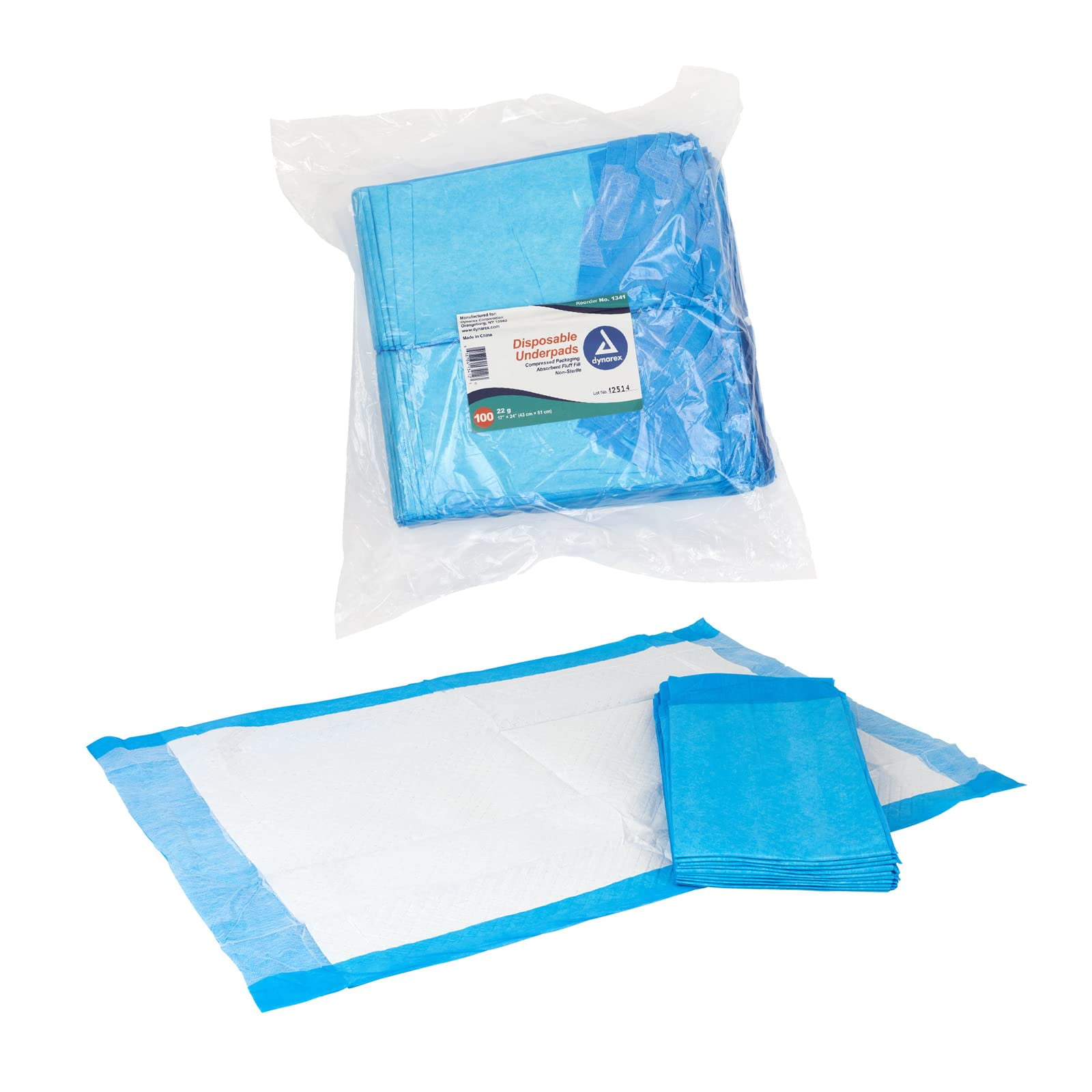 Dynarex 1341 Disposable UnderPad, Medical-Grade Incontinence Bed Pad to ...