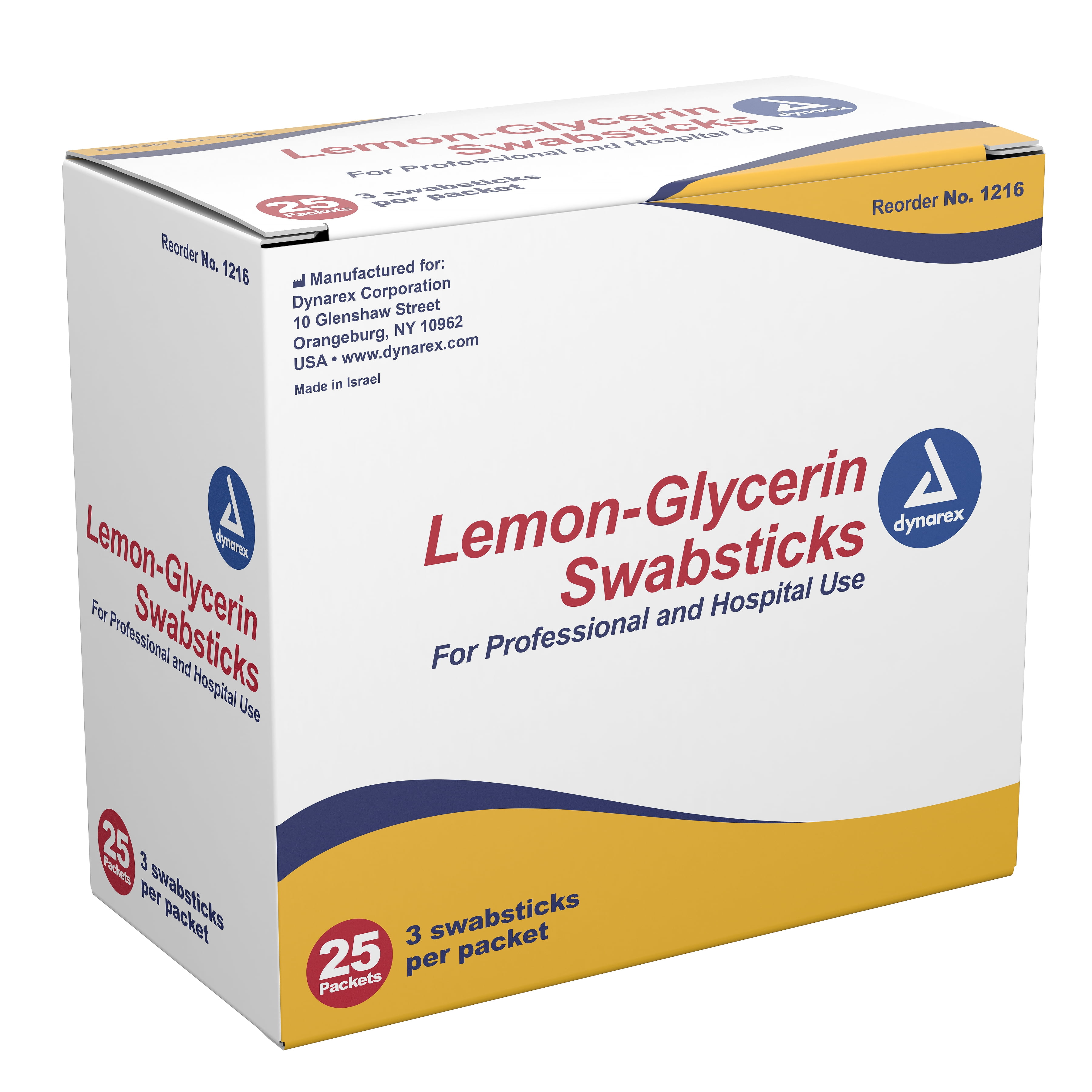 Lemon-Glycerin Swabsticks- 3 Packet 25-Pks/3 - Walmart.com