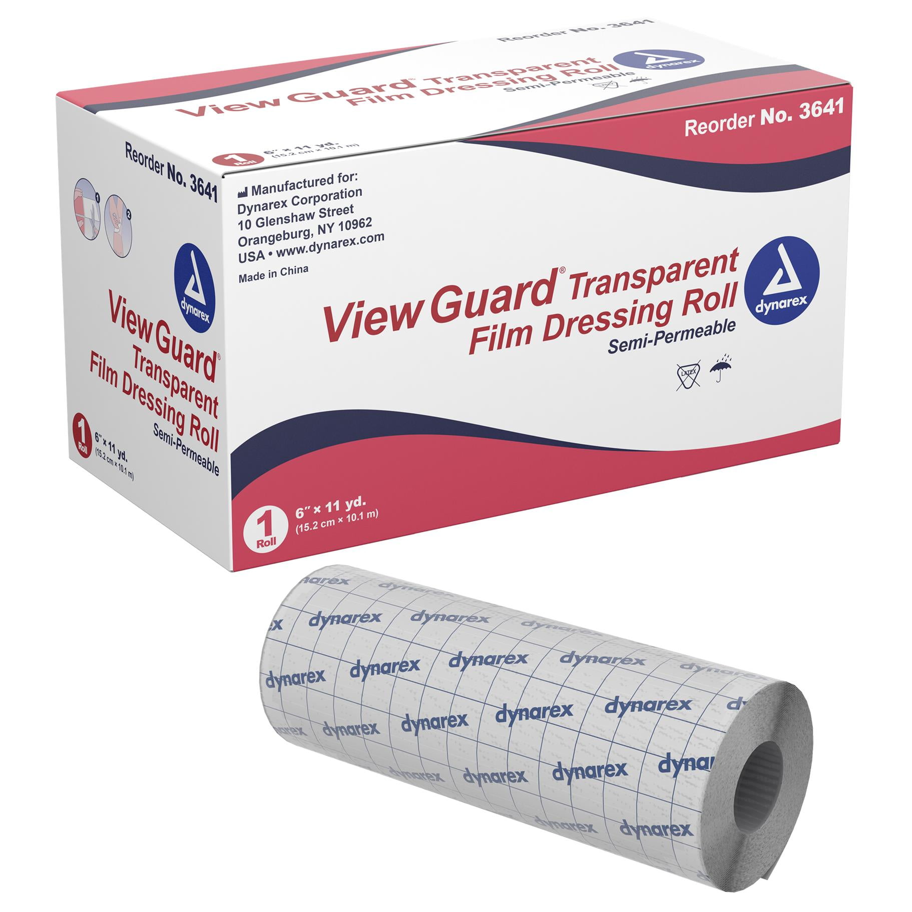 Dynarex 3641 View Guard Transparent Film Dressing Roll 6 in. x 11 yds ...
