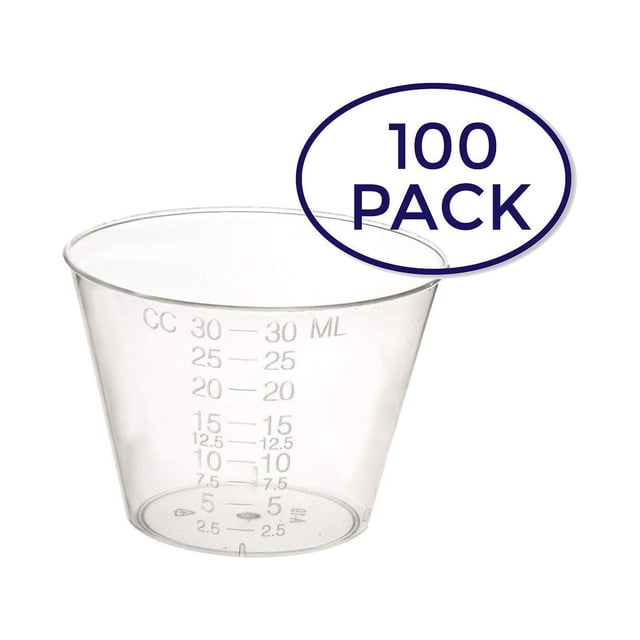 Dynarex Clear Plastic Medicine Cup, 100 Count Sleeve, Disposable ...