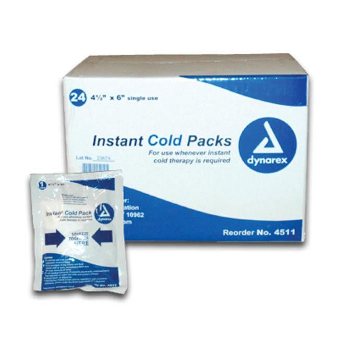 Dynarex 922-00070CS24 Instant Cold Pack, 4 x 5 inch - Case of 24 ...