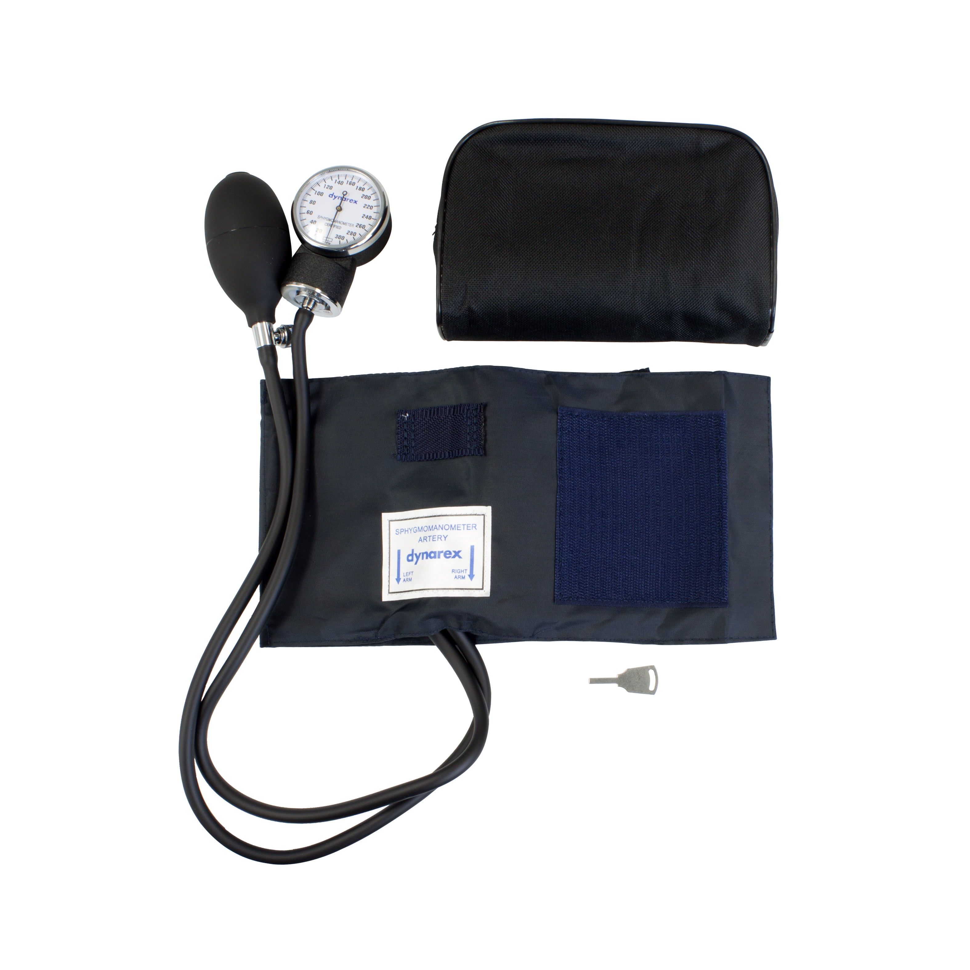Dynarex Adult Cuff Arm Aneroid Sphygmomanometer Unit 2-Tubes Black 1 ...