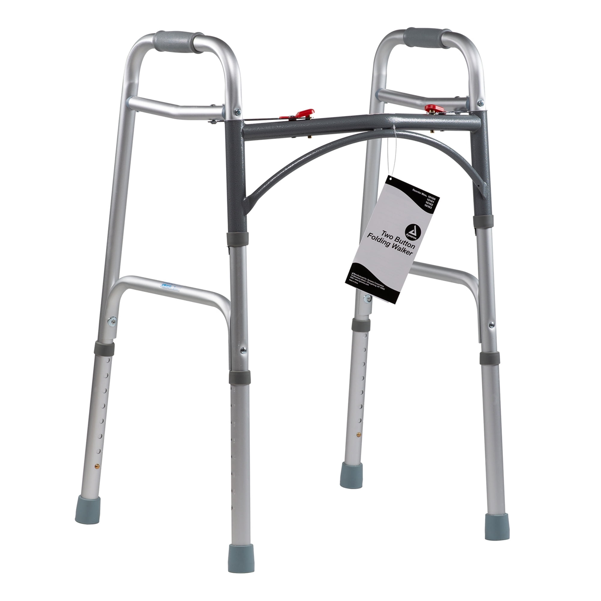 Dynarex Adult Two-Button Folding Walker is a Foldable Stand-Up Walker ...