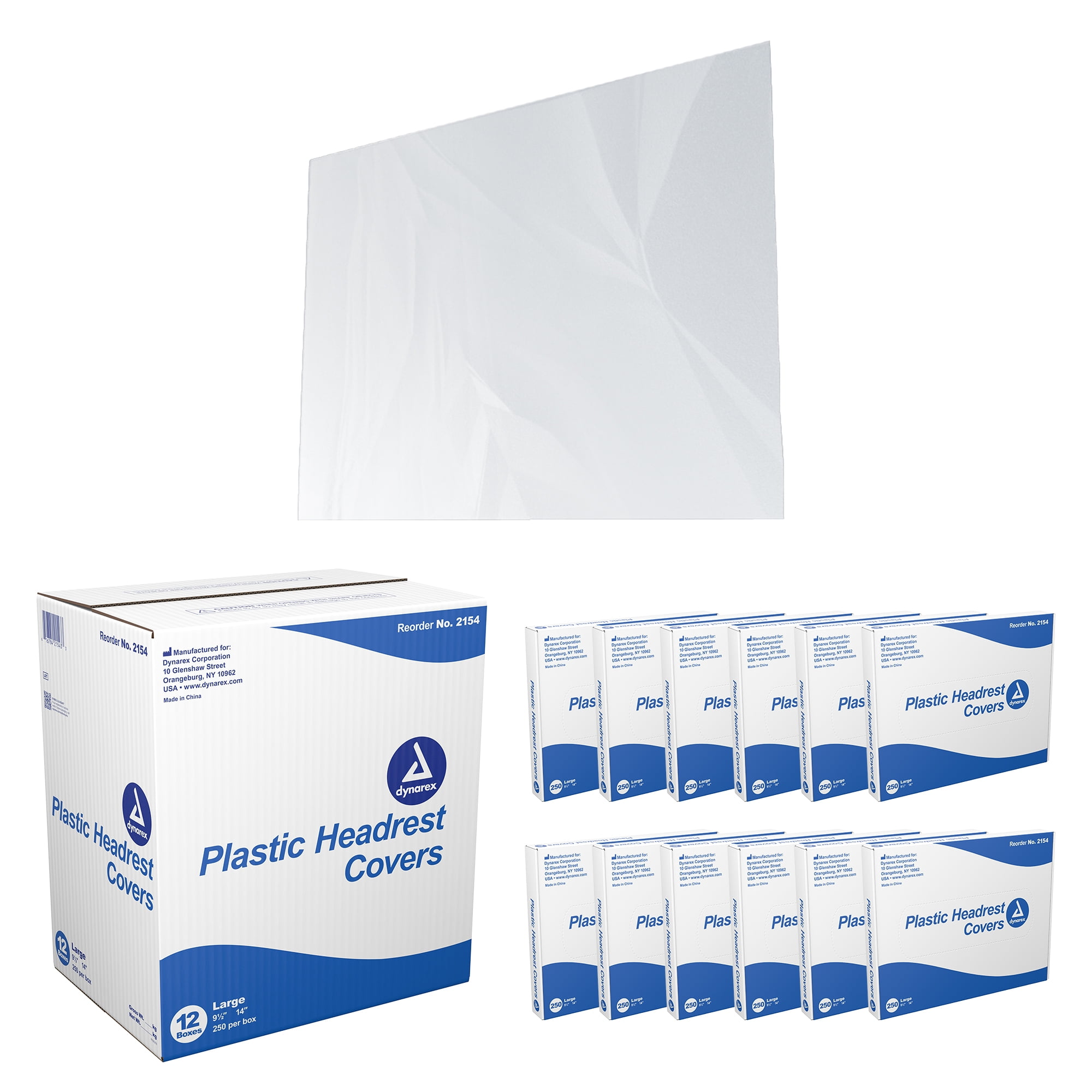 Dynarex Disposable Headrest Covers - Clear Plastic Chair Covers for ...