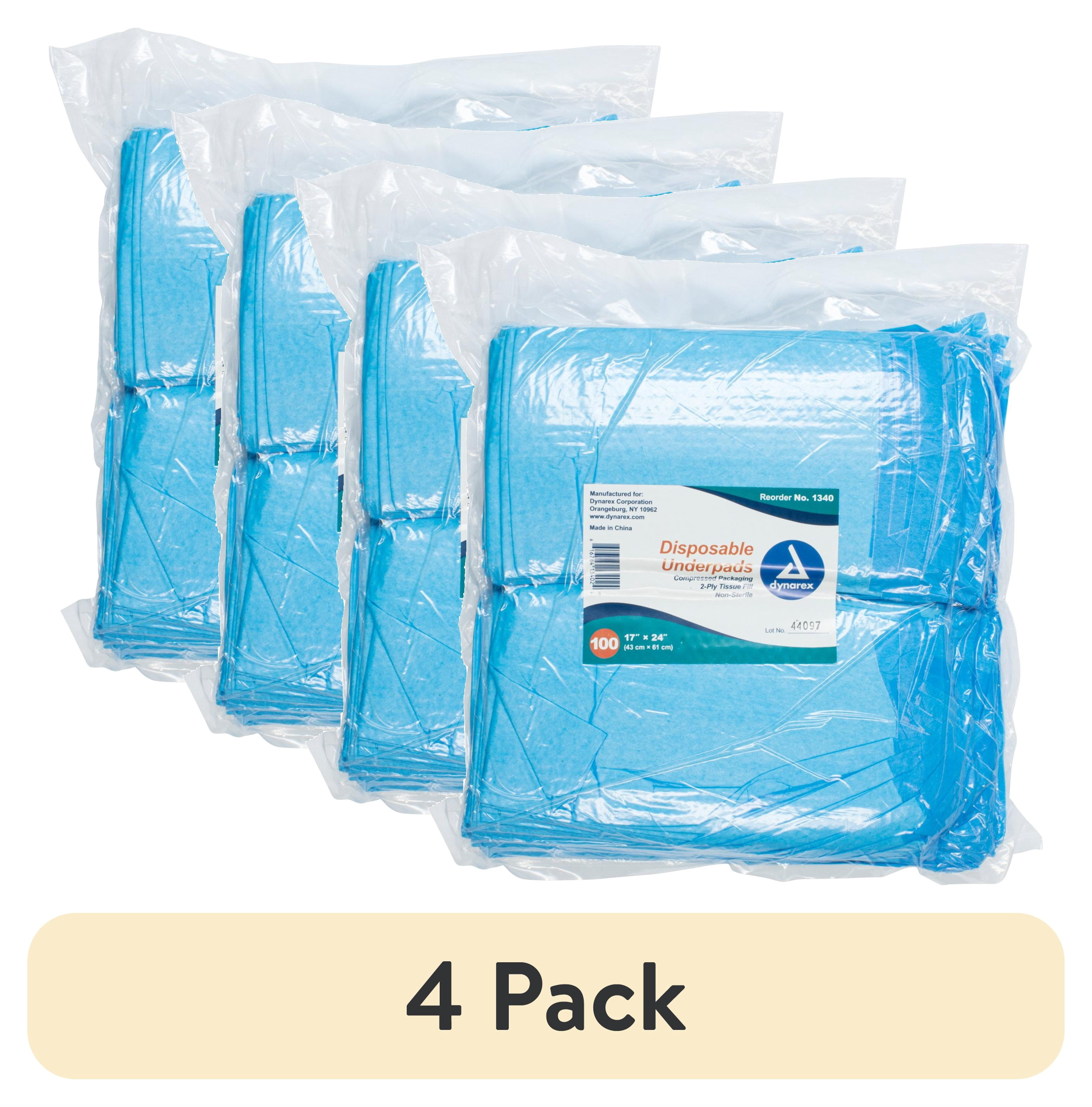 (4 pack) Dynarex Disposable Underpad Fluff 17X24" 1340 100 pads ...