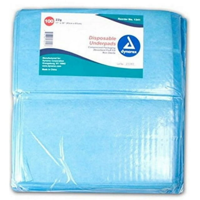 Dynarex Disposable Underpads, 17x24, Tissue Fill - 3/100/Cs - Walmart.com