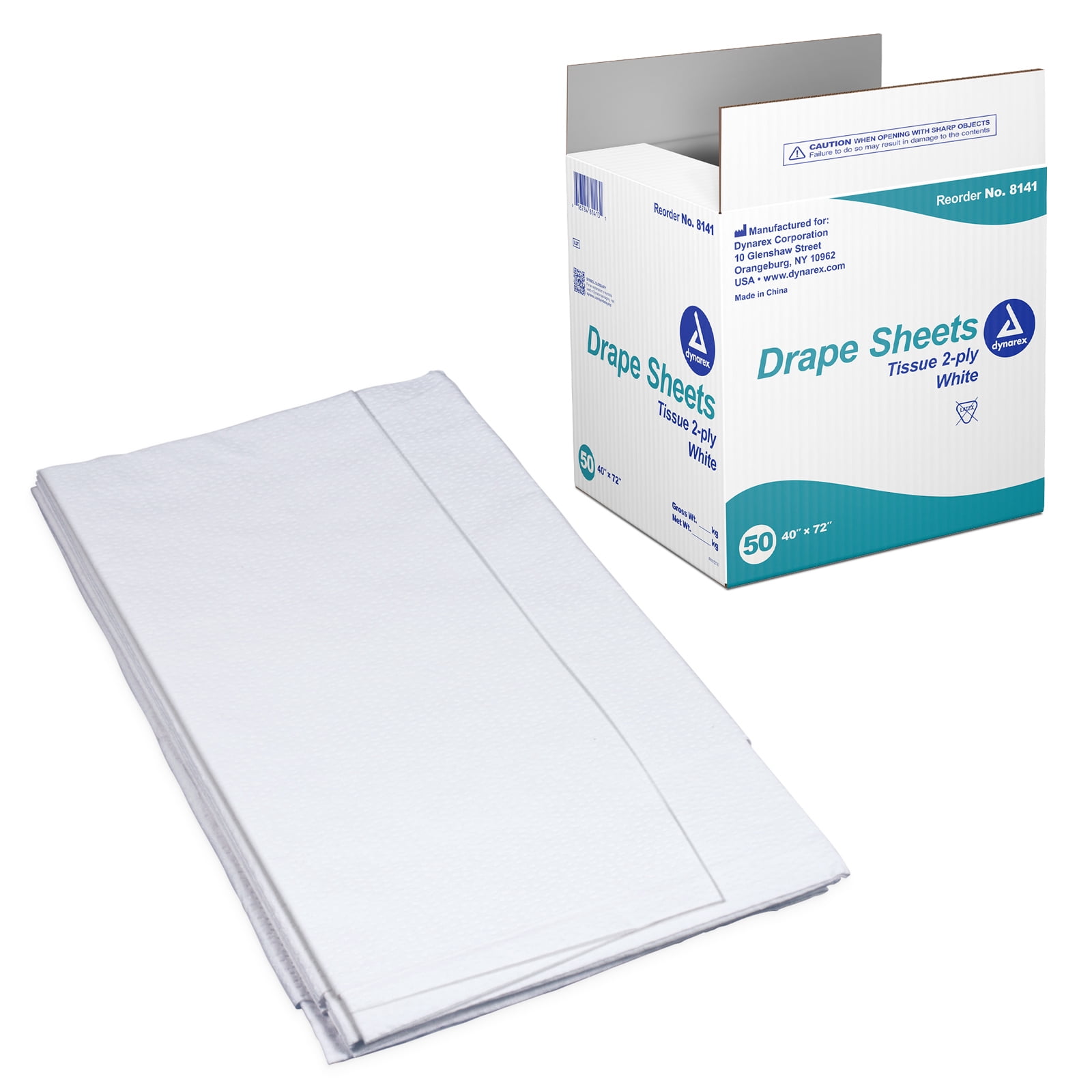 Dynarex Drape Sheet, 2-Ply Tissue, White, Disposable Paper Sheet Used ...