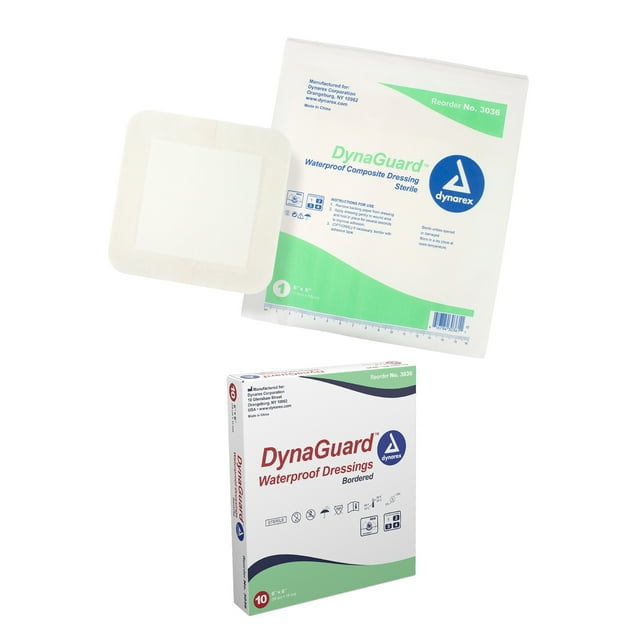 "Dynarex DynaGuard 6""x6"" Sterile Waterproof Dressings, Absorbent ...
