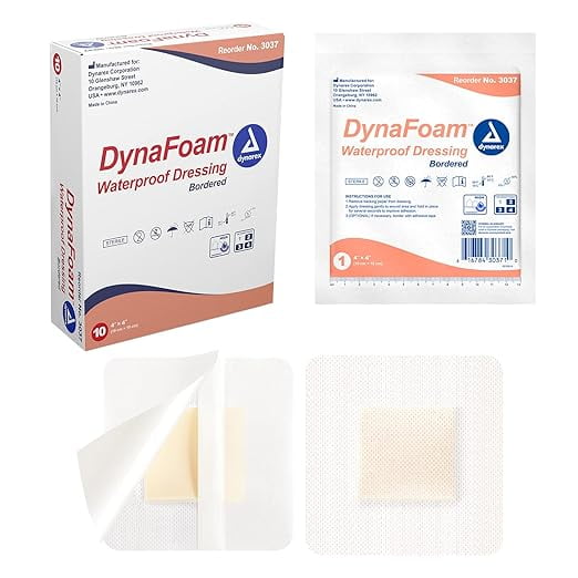 Dynarex Dynafoam Waterproof Bordered Adhesive Foam Wound Dressing ...