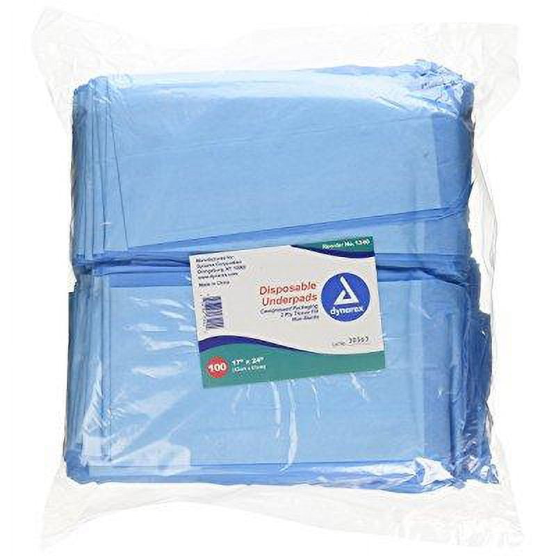 Dynarex Extra Absorbent Incontinence Pads, 17" x 24", 100 Count - 3 ...