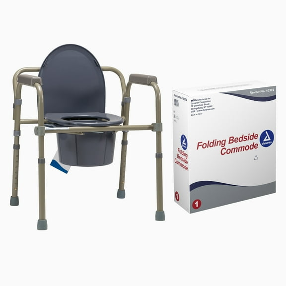 Equate Steel Foldable 3-in-1 Bedside Toilet Commode, 400 lb Weight ...