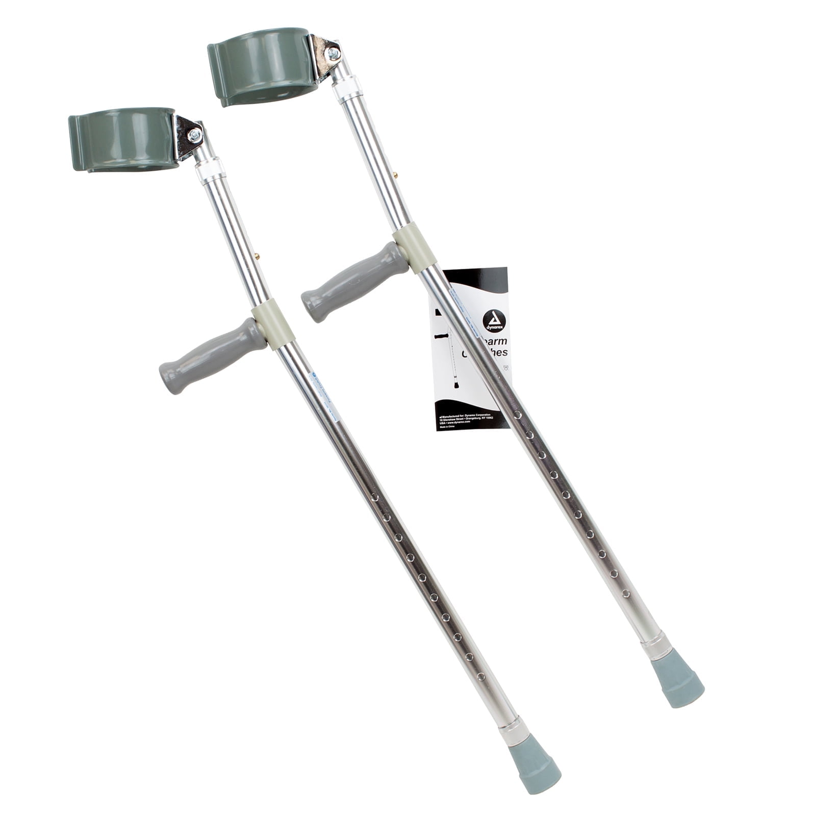Dynarex Forearm Crutches-Youth, Push-Button Height Adjustment for both ...