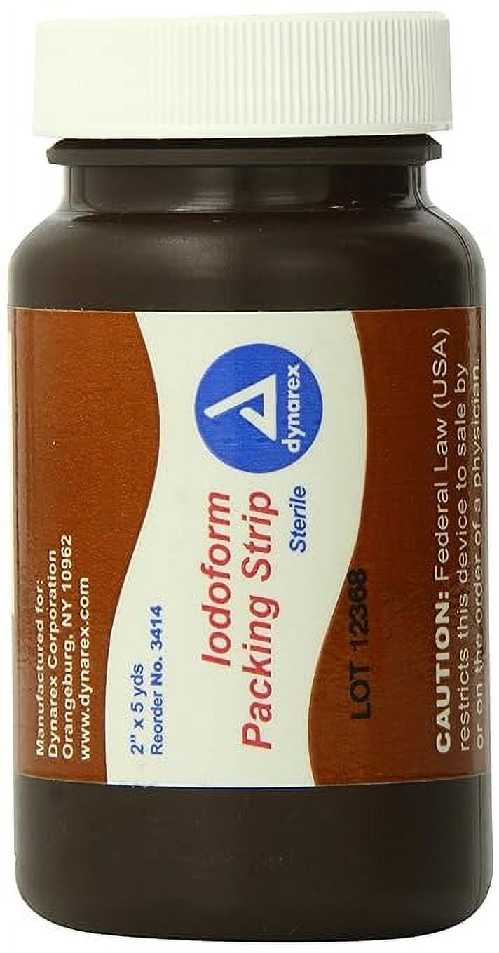 Dynarex Iodoform Packing Strip, Sterile Wound Care, 100% Cotton Woven ...