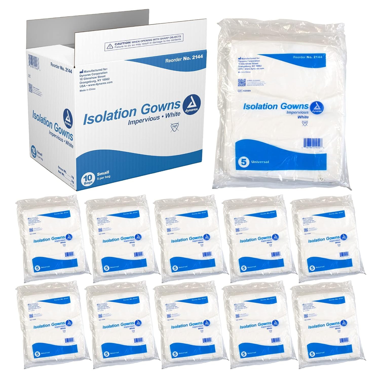 Dynarex Isolation Gowns - Full-Length, Max-Coverage Disposable PPE ...