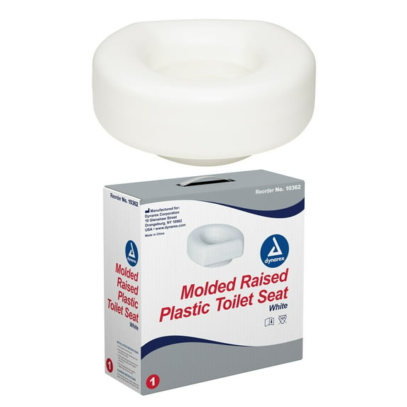 Dynarex Molded Raised Toilet Seat is a Lightweight Elevated Seat for Post-Surgery Patients to ...