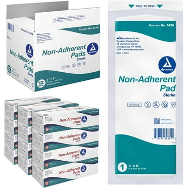 Curad Sterile Large Non-Stick Pads, For Ouchless Removal, 8" x 3", 8 ...