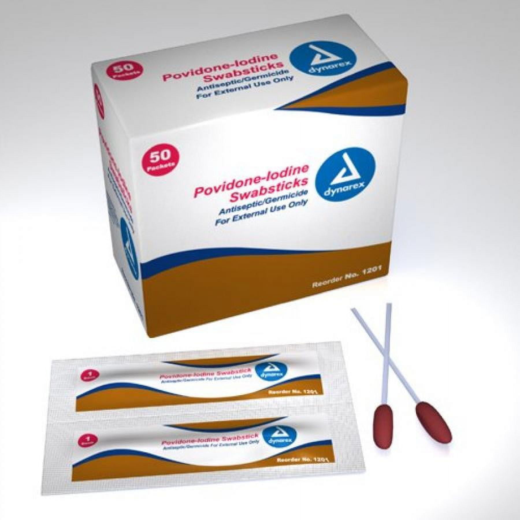 Dynarex Antiseptic Swabsticks with 10% Povidone Iodine Solution ...