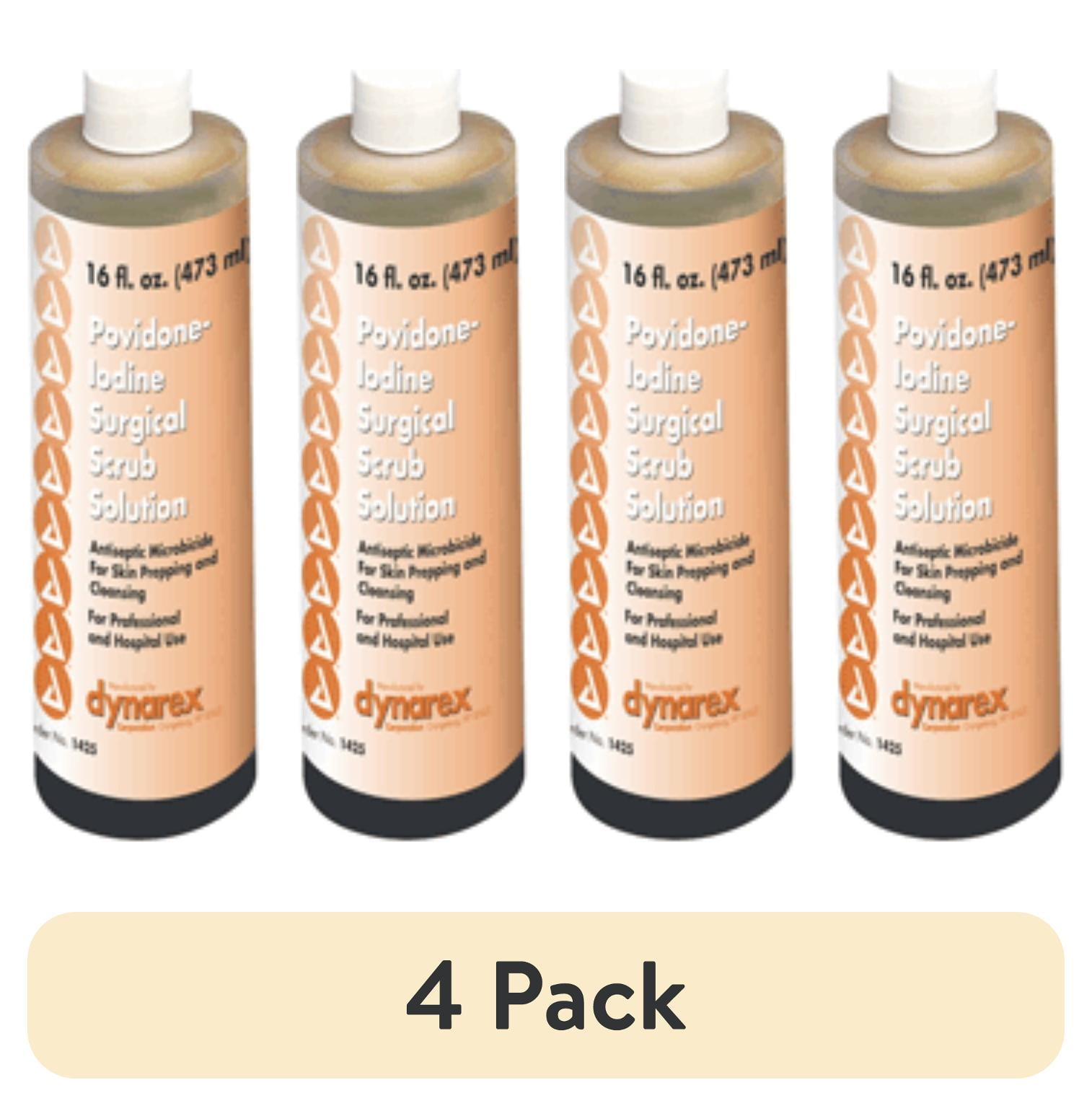 (4 pack) Dynarex Povidone-Iodine Surgical Scrub Solution 16 oz ...