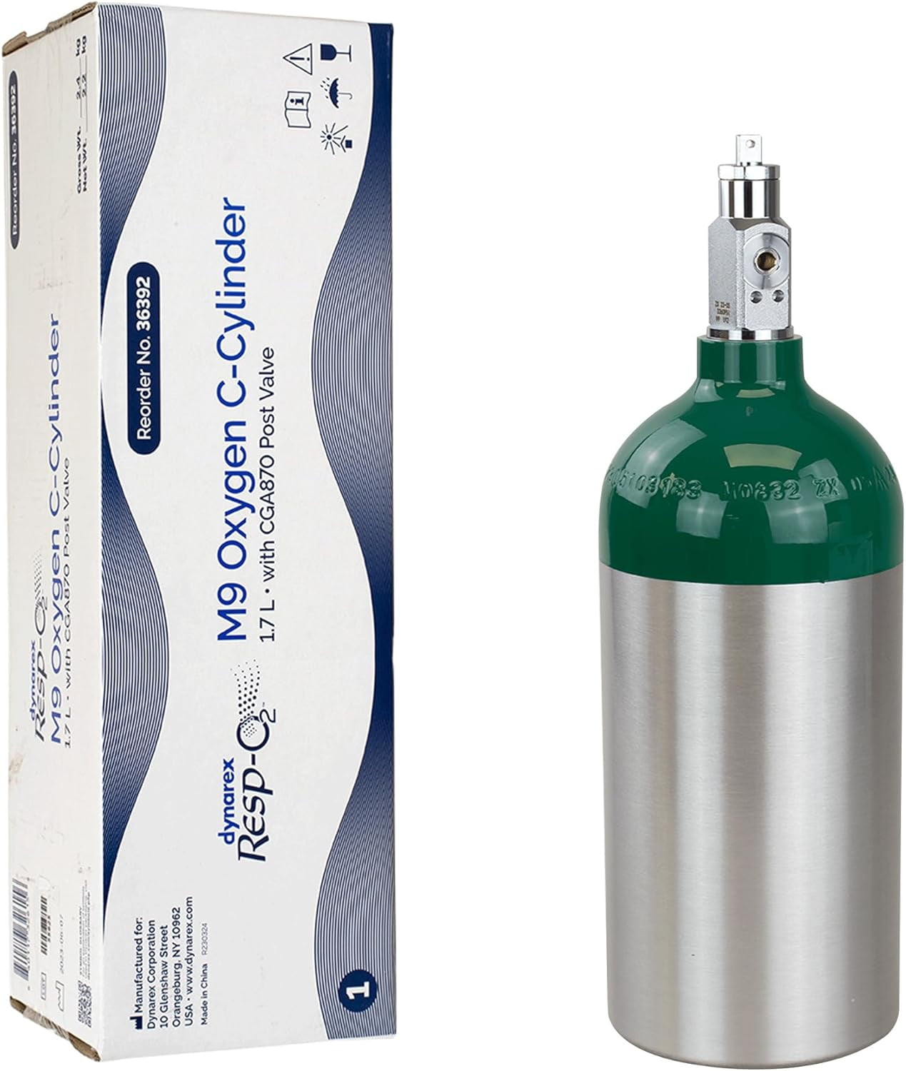 Dynarex Resp-O2 M9 Oxygen C -Cylinder with CGA 870 Post Valve – 1.7L ...