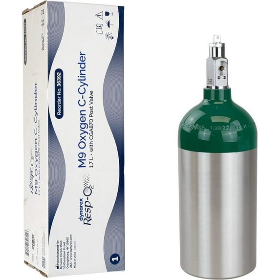 Dynarex Resp-O2 M9 Oxygen C -Cylinder with CGA 870 Post Valve – 1.7L ...