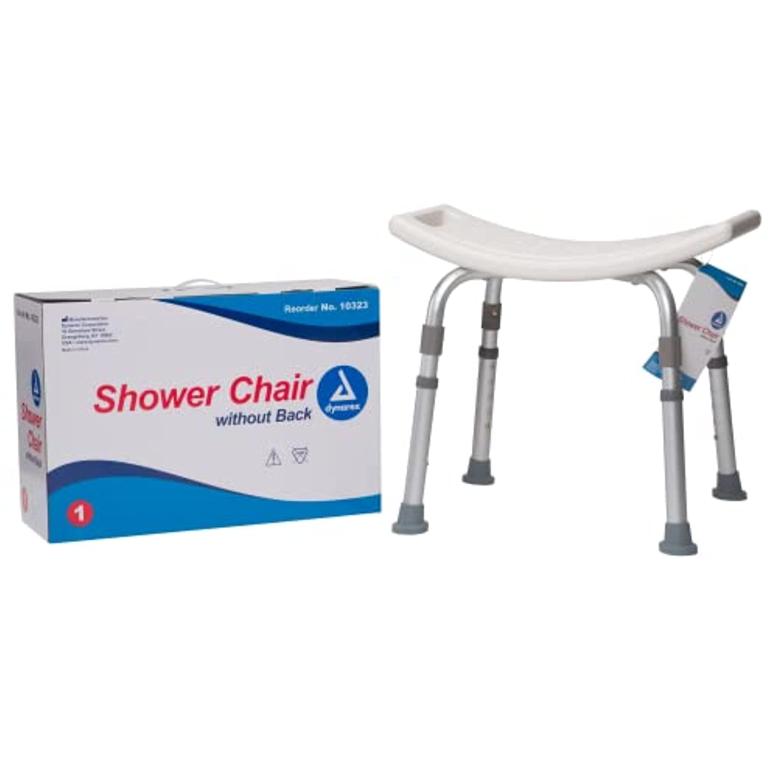 Dynarex Shower Chair Without Back Provides Bench Style, Spa-Like Seated ...