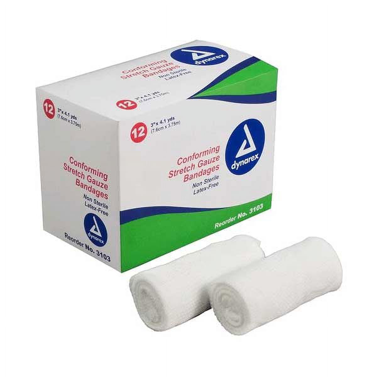 Dynarex Stretch Gauze Bandage Non Sterile Clean Wrap 3" X 4.1 Yards ...