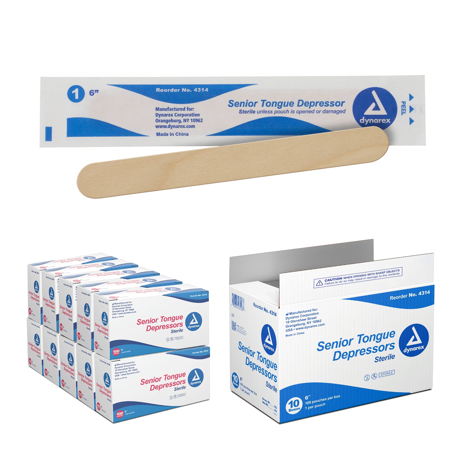 Dynarex Tongue Depressors, Senior 6", Sterile, Precision Cut and ...