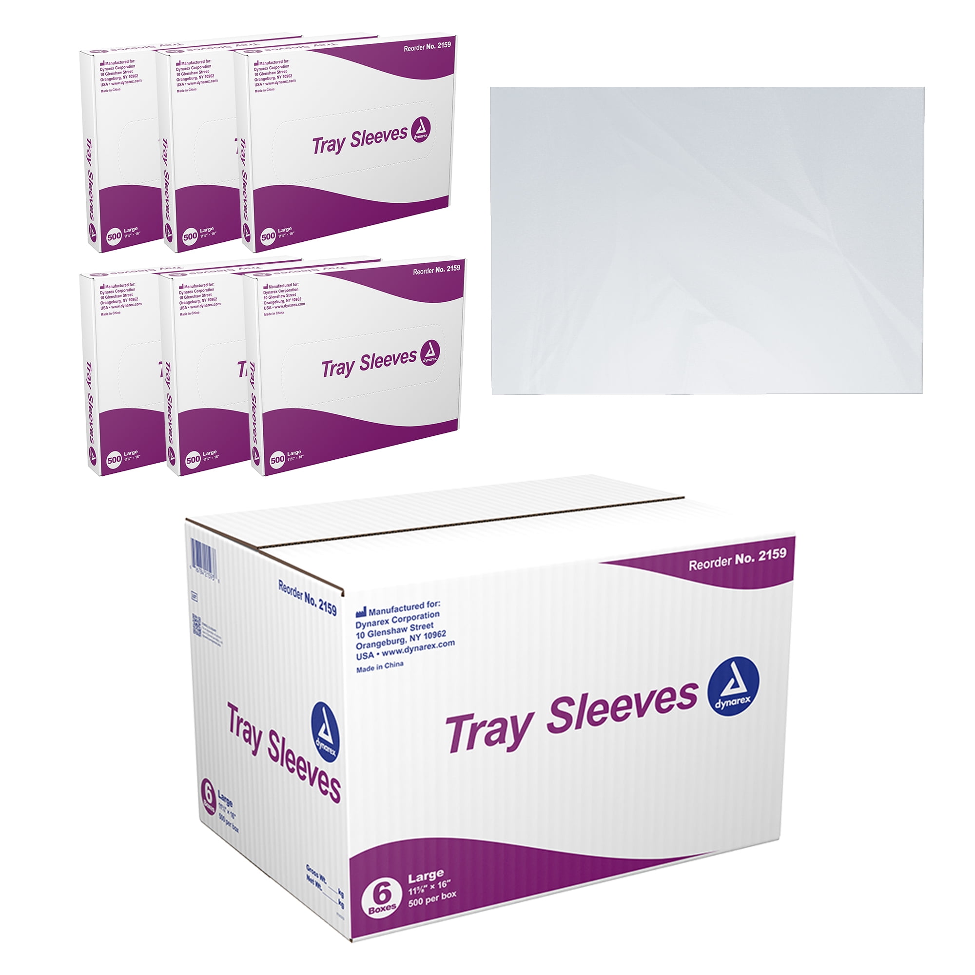 Dynarex Tray Sleeves, Tattoo and Dental Tray Sleeves, Clear Plastic ...