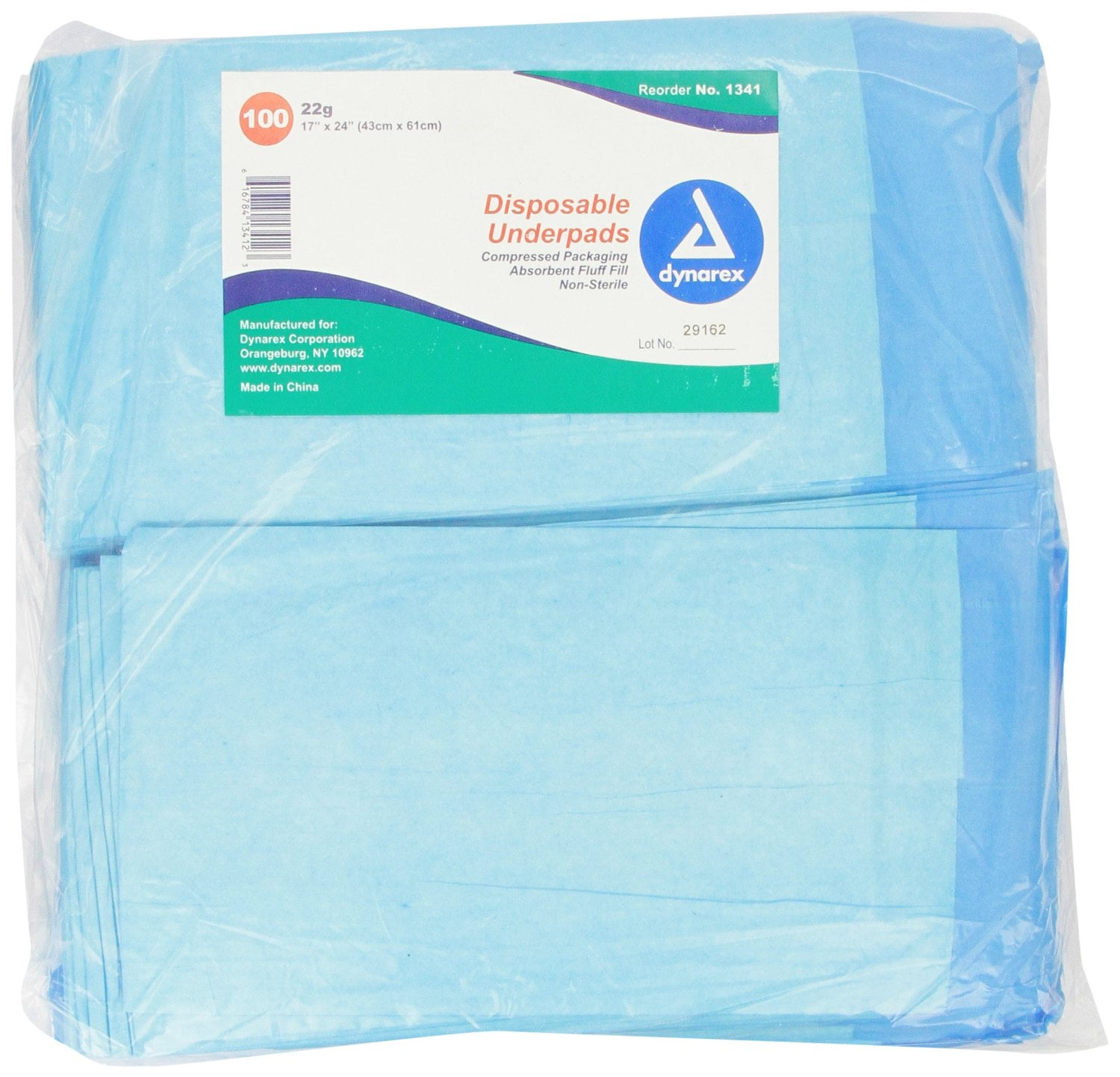 Dynarex Underpad Disposable Fluff / Polymer Light Absorbency 17 X 24 ...