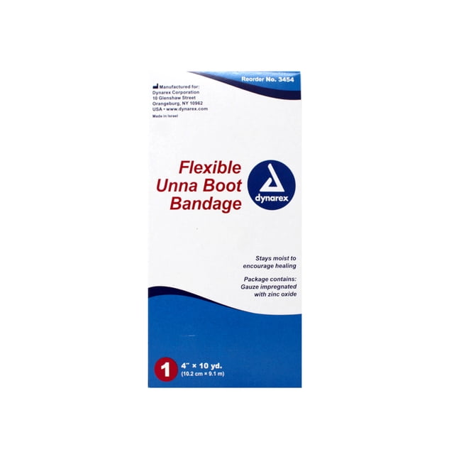 Dynarex Unna Boot Flexible Non-Sterile Bandage 4 Inches x 10 Yards Each ...
