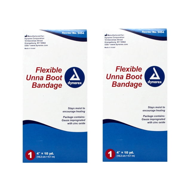 Dynarex Unna Boot Flexible Non-Sterile Bandage 4"X10YD 1 ea (Pack of 2 ...