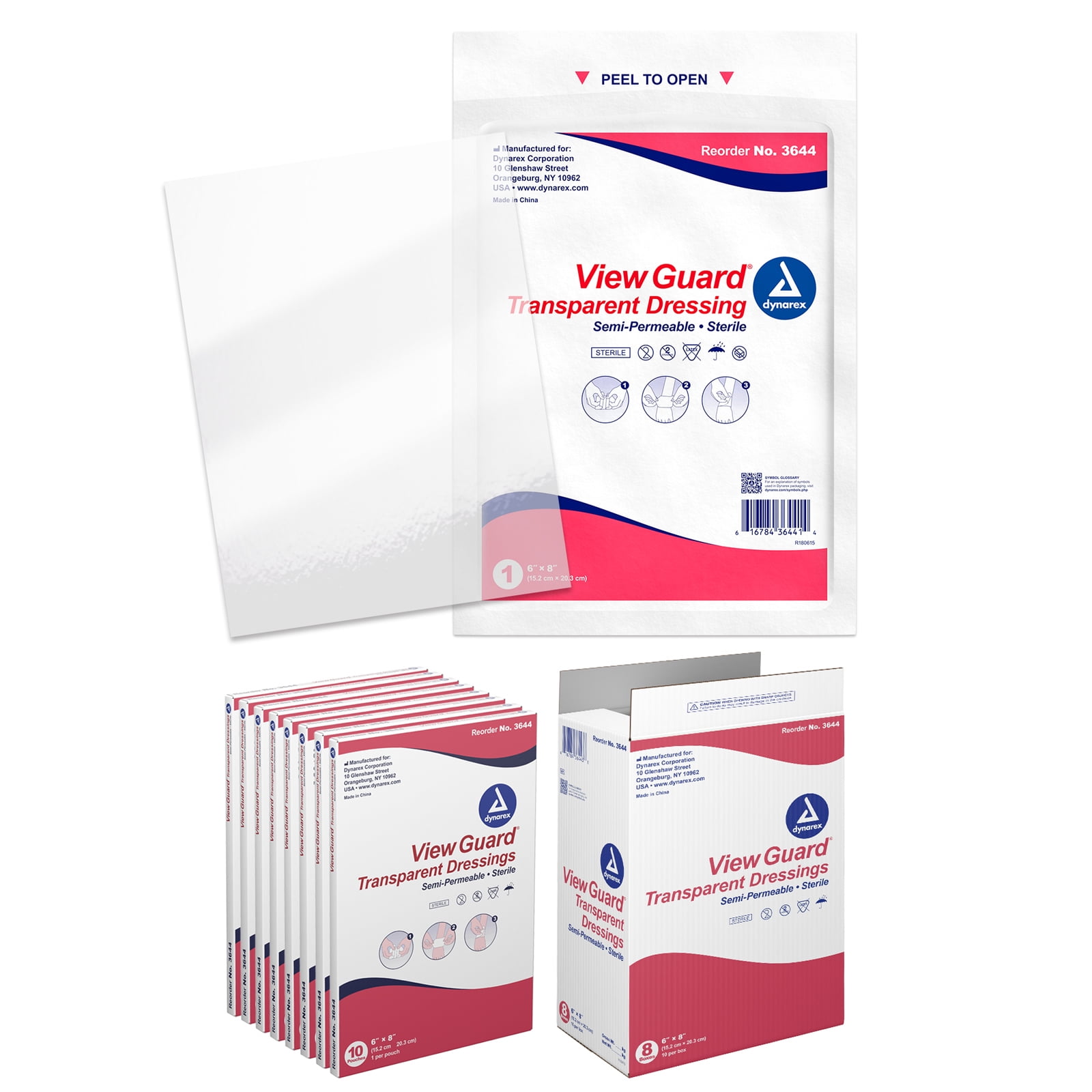 Dynarex View Guard Transparent Dressings, Sterile Wound Dressing ...