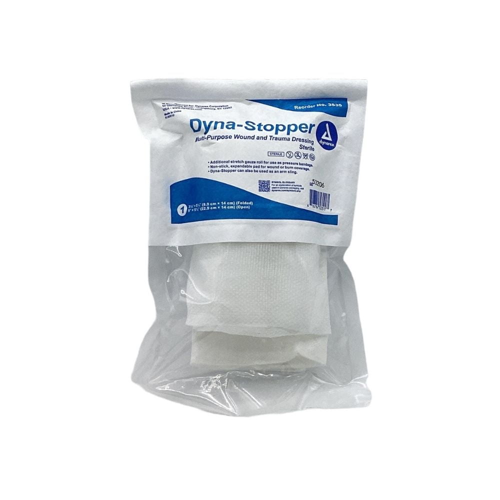 Dynarex White Sterile Trauma Dressing with Gauze Rolls 5" X 9" - 1 Pc ...