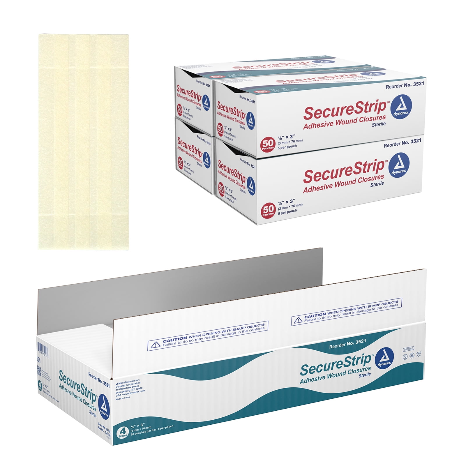 Dynarex Wound Closure Strips - Sterile, Provides Sterile Support to Small Cuts & Skin with ...