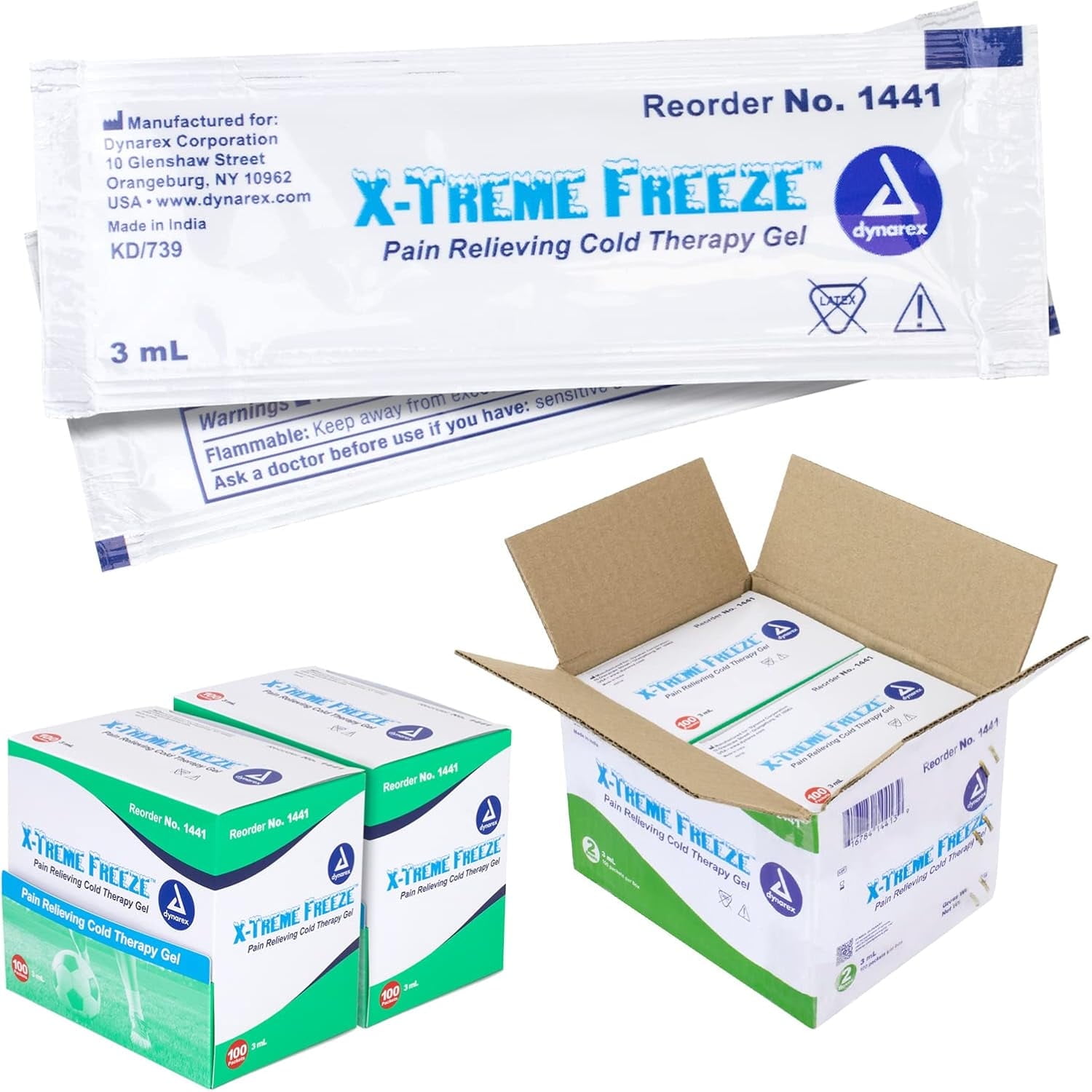 Dynarex X-Treme Freeze Pain Relieving Cold Therapy Gel, Apply Directly ...