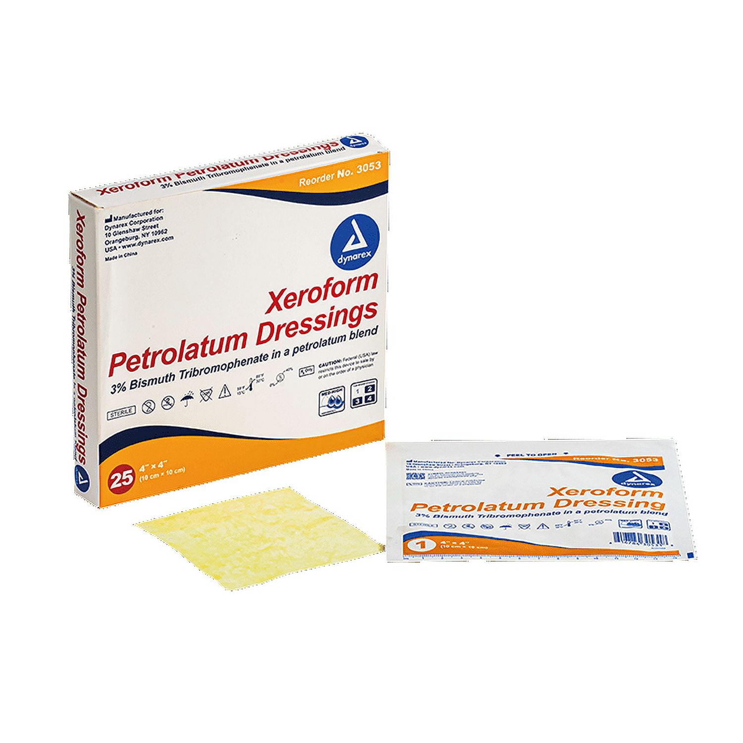 Dynarex Xeroform Petrolatum Medicated Fine Mesh Gauze Dressing for ...