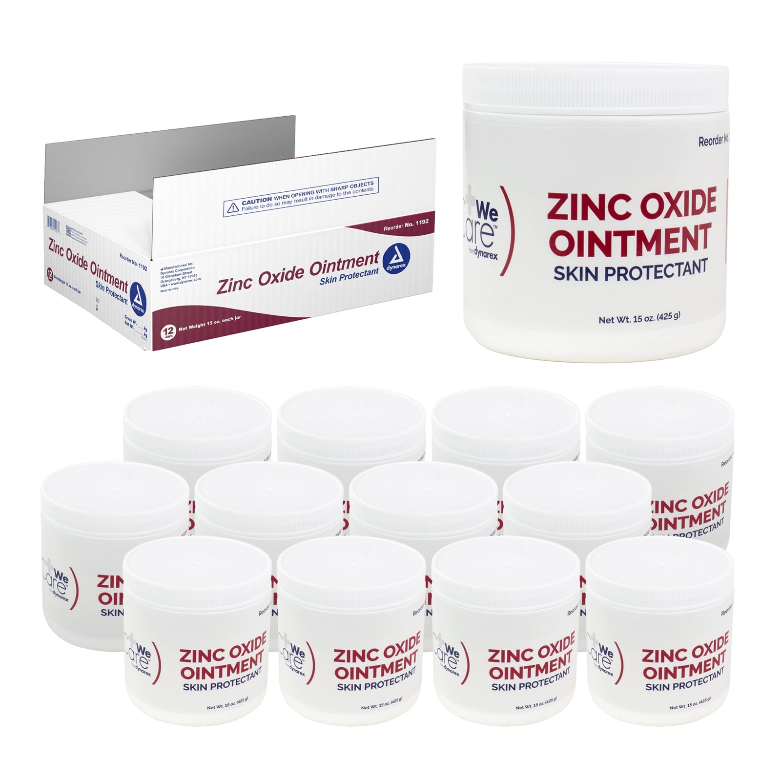 Dynarex Zinc Oxide Ointment, Protective Skin Barrier Ointment, Soothes ...